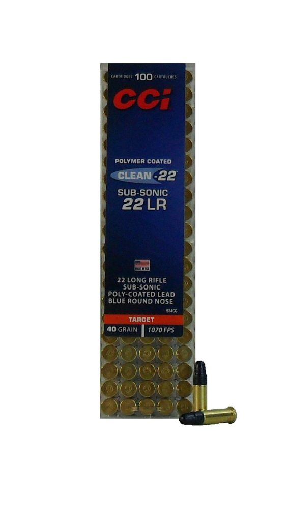 CCI Clean Subsonic .22 Long Rifle 40 Gr. Blue Polymer Coated- Box of ...