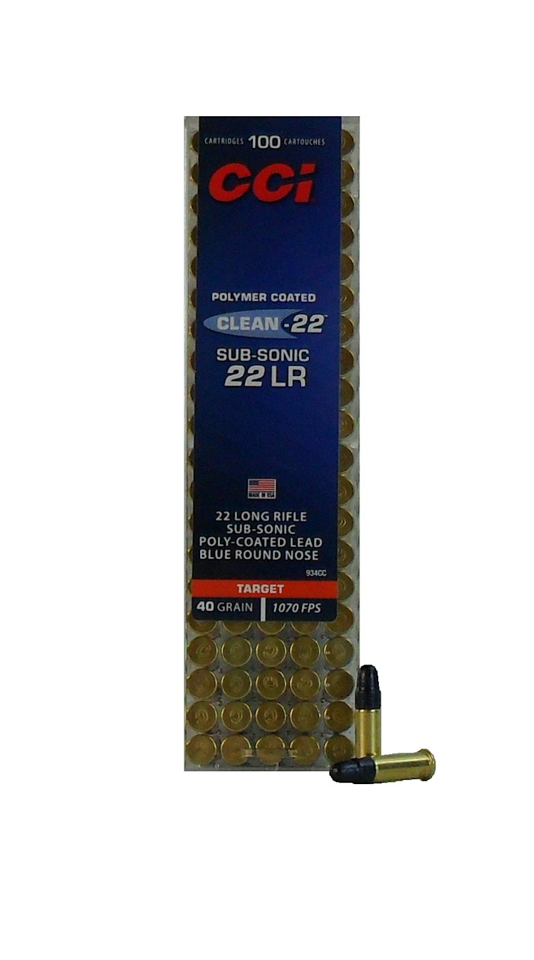 CCI Clean Subsonic .22 Long Rifle 40 Gr. Blue Polymer Coated- Box of ...