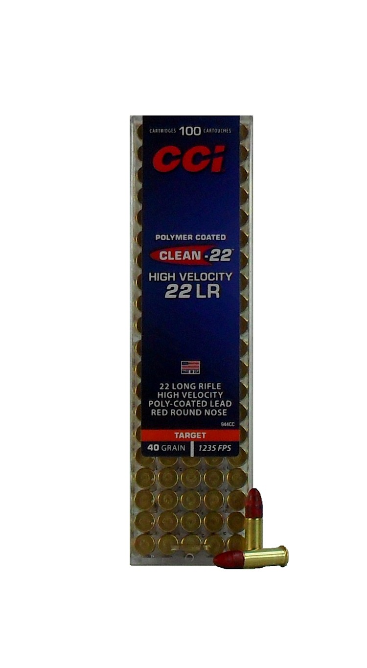 CCI Clean High Velocity .22 Long Rifle 40 Gr. Red Polymer Coated- Box ...