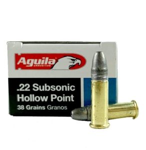 Aguila Subsonic .22 Long Rifle 38 Gr. Subsonic Hollow Point- Box of 50