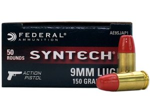Federal Syntech Action Pistol 9mm Luger 150 Gr. Syntech Jacketed Flat ...