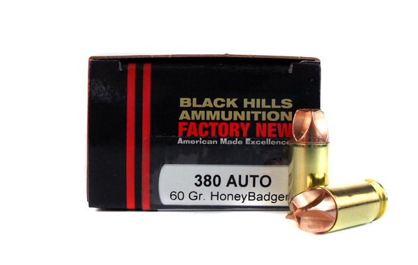 Black Hills .380 ACP 60 Gr. Solid Copper HoneyBadger