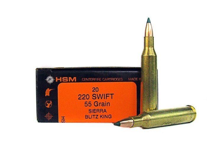 HSM .220 Swift 55 Gr. Sierra BlitzKing- Box of 20 - Selway Armory