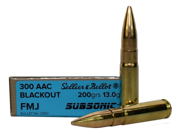 Sellier & Bellot .300 AAC Blackout 200 Gr. Full Metal Jacket Subsonic ...