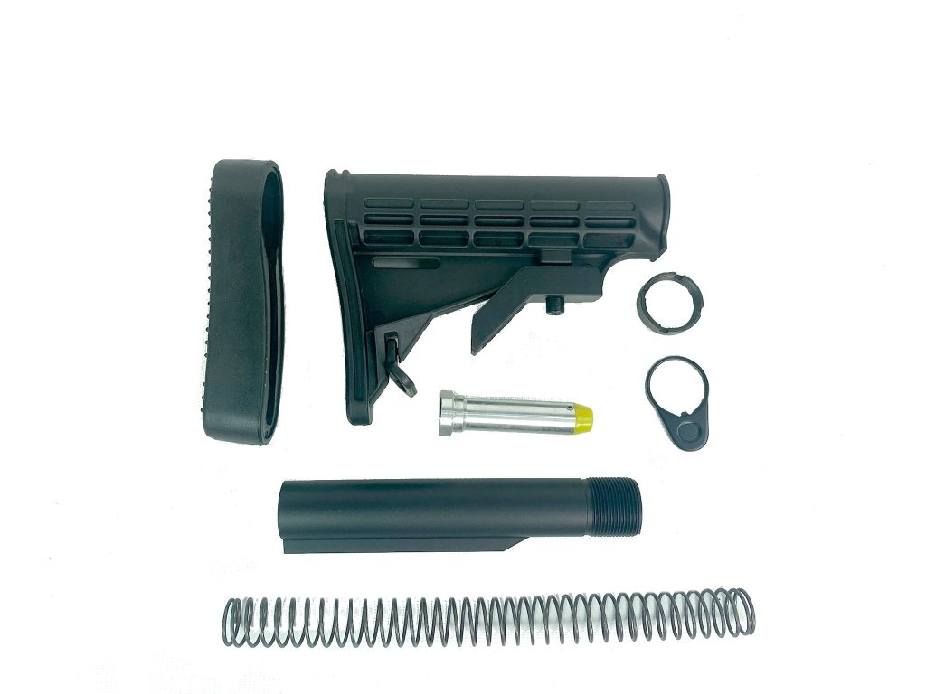 AR15 M4 Style 6-Position Mil-Spec Stock Kit With Recoil Pad- Black ...